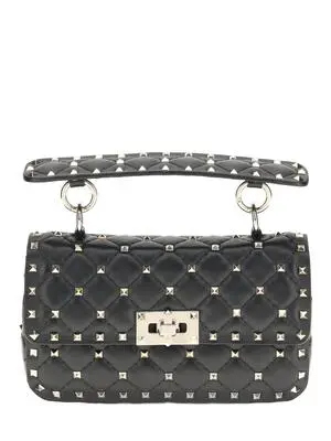 Valentino Garavani Rockstud Spike Mini Top Handle Bag In Nappa - Black