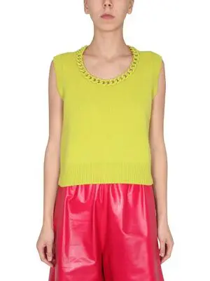 Bottega Veneta Vest With Crochet Chain - Green