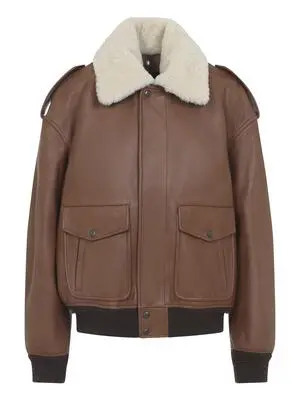 Saint Laurent Aviator Jacket - Brown
