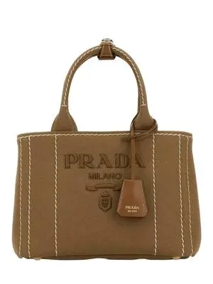 Prada PRADA Canvas Handbag Brown
