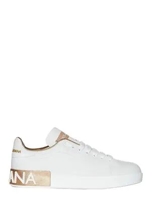 Dolce & Gabbana Portofino Sneaker In Calfskin - Multicolor