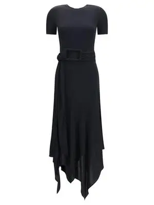 Alaïa Belted Jersey Dress - Black
