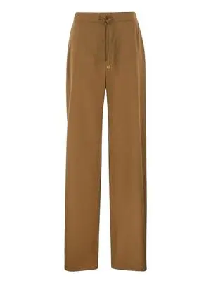 Max Mara MAX MARA STUDIO Virgin Wool Palazzo Pants Brown