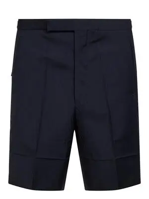 Prada Abbigliamento Blue Wool And Mohair Tailored Bermuda Shorts - Multicolor