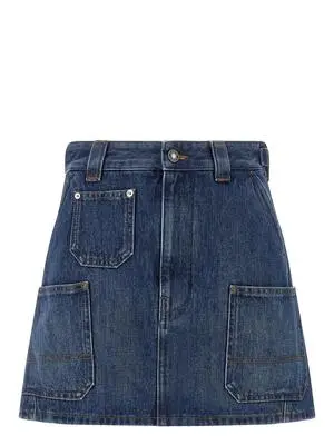 Givenchy Cotton Denim Mini Skirt - Blue
