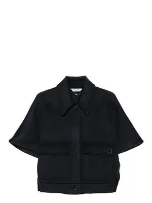 Max Mara Short Sleeve Cashmere Cape - Blue