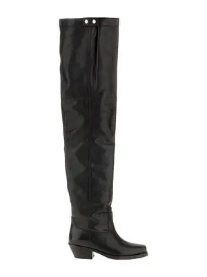 Isabel Marant Étoile Leather Over The Knee Boots - Black
