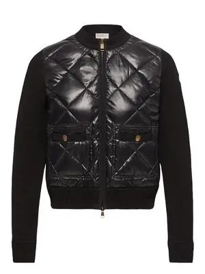 Moncler Quilted Sleeved Bomber Jacket - Black