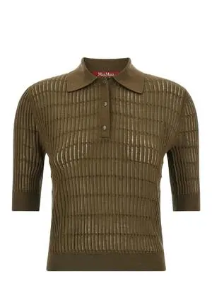 Max Mara Max Mara Ribbed Polo Shirt Green