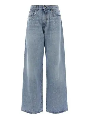 Giuseppe Di Morabito Crystal Appliqué Denim Jeans - Blue
