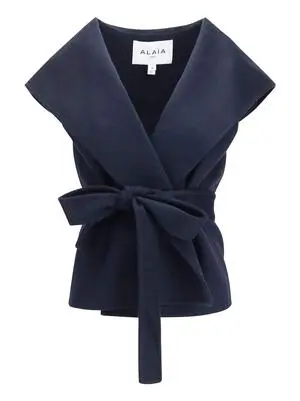 Alaïa ALAÏA Cashmere Hooded Vest Blue