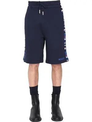 Missoni Embroidered Logo And Jacquard Insert Bermuda - Blue