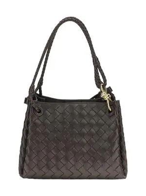 Bottega Veneta Intrecciato Shoulder Bag - Brown