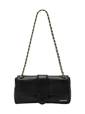 Jacquemus Leather Chain Shoulder Bag - Black