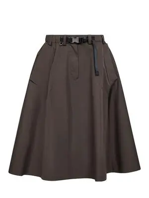 Prada PRADA Technical Canvas Circle Midi Skirt Multicolor