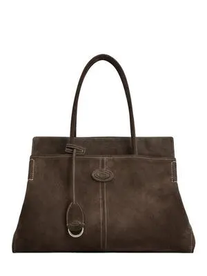 TOD'S Suede Tote Bag - Brown