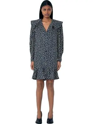 Chloé Silk Polka-dot Mini Dress - Black