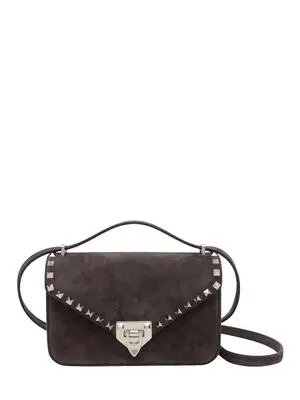 Valentino Garavani Suede Rockstud Crossbody Bag - Brown