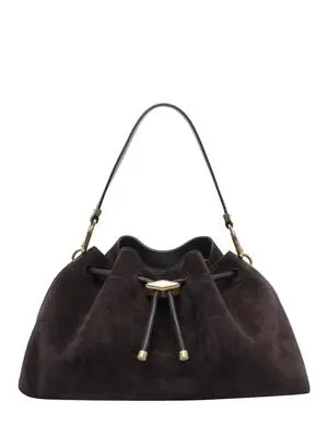 JIMMY CHOO Medium Suede Cinch Bag - Brown