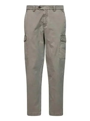 Brunello Cucinelli Peached Cotton Gabardine Cargo Trousers - Multicolor