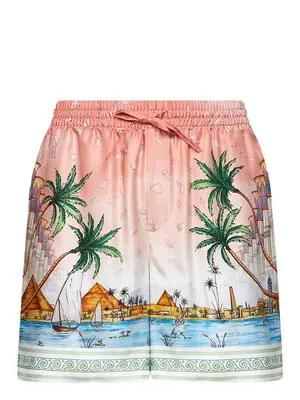 Casablanca Printed Silk Shorts - Multicolor