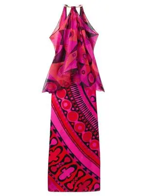 Emilio Pucci Evening Dress In Silk And Chiffon - Pink