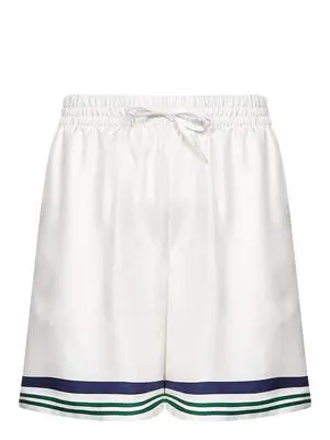 Casablanca Silk Hotel Emblem Shorts - Multicolor