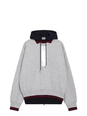 Balenciaga Layered Cotton Hoodie - Gray