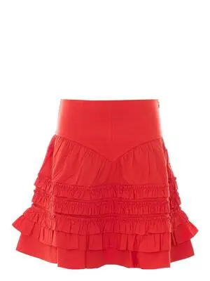 GANNI Midi Skirt - Red