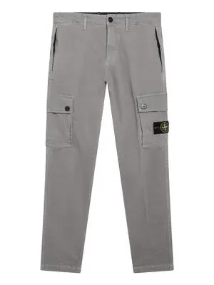 Stone Island Cotton Cargo Trousers - Gray