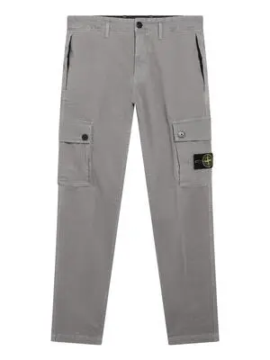 Stone Island Cotton Cargo Trousers - Gray