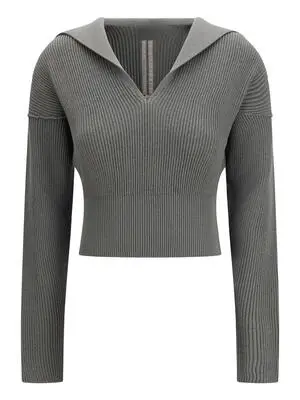 Rick Owens Rick Owens Euca Virgin Wool V-Neck Sweater Green