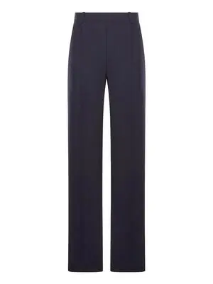 Saint Laurent High-waisted Tailored Pants In Wool - Blue