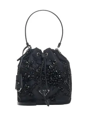 Prada Re-nylon Mini Bucket Bag With Crystals - Multicolor