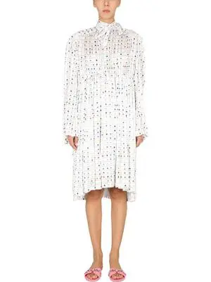 Balenciaga Paper Crush Floral Dress - White