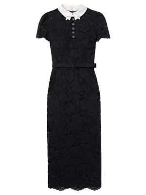 SELF-PORTRAIT Lace Midi Dress - Black