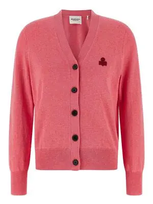 Isabel Marant Étoile Karina Mélange Cotton And Wool Blend Cardigan - Pink