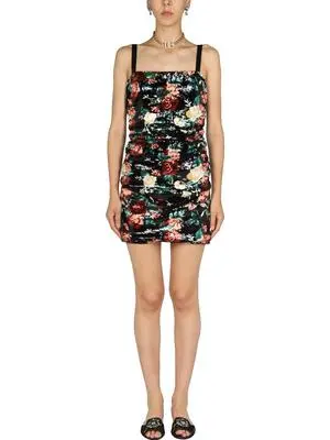 Dolce & Gabbana Rose Embroidery Short Dress - Multicolor
