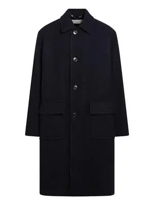 Dries Van Noten Single-breasted Wool Coat - Blue