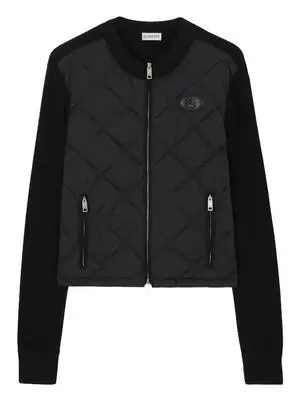 Burberry Burberry Quilted Ripstop Nylon And Wool Fitted Jacket Black