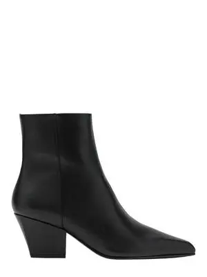 Paris Texas Jane Ankle Boots In Calfskin Leather - Black