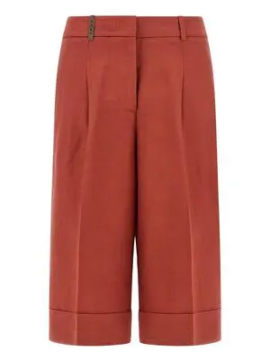 Peserico Linen Viscose Bermuda Shorts - Red