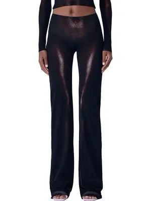 JEAN PAUL GAULTIER Body Dust Stretch Mesh Pants Black