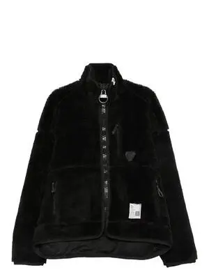 Mihara Yasuhiro Fleece Textured Zip Up Jacket - Black