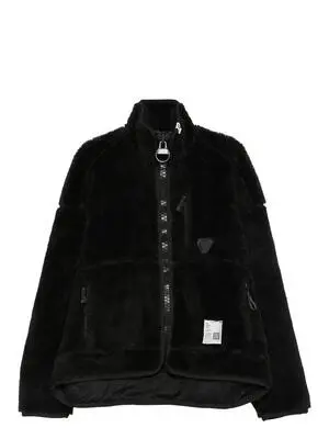 Mihara Yasuhiro Fleece Textured Zip Up Jacket - Black