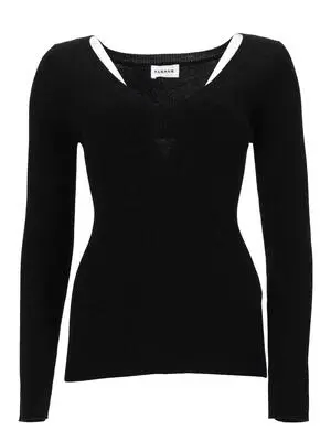 P.a.r.o.s.h Maglia In Lana Con Scollo A V - Black