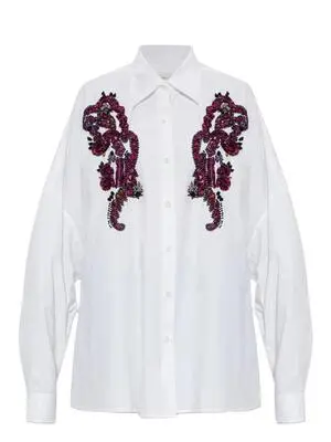 Dries Van Noten Embellished Cotton Shirt - White