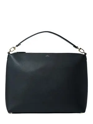 TOTEME Medium Bevel Grained Leather Shoulder Bag - Black