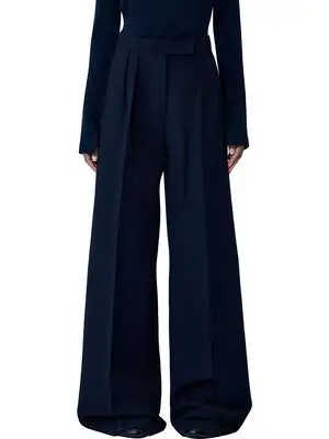Max Mara Wool-blend Wide-leg Pants - Blue