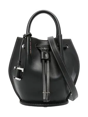 TOD'S Logo-charm Leather Mini Bucket Bag - Black